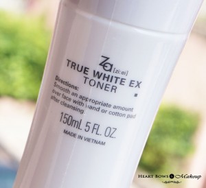 ZA True White Toner Review & Price India - Heart Bows & Makeup